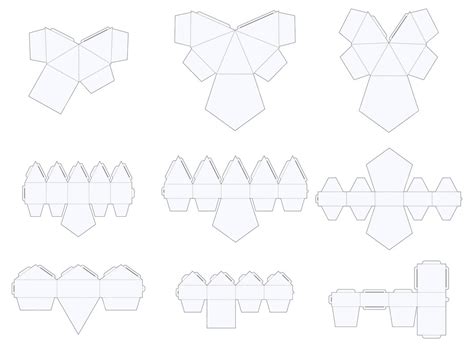 Collezione Modificabile Foldable Box Die Cut Cube Template Blueprint