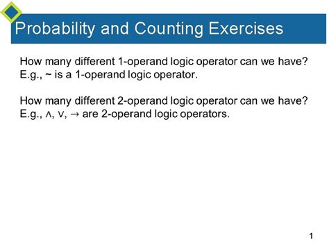 Probability And Counting Exercises 1 Probability And Counting