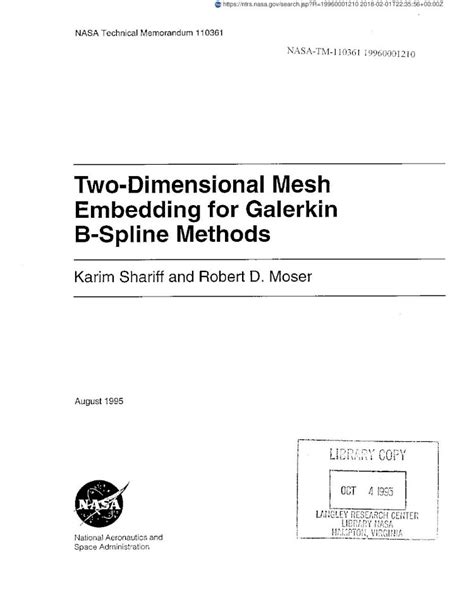 Pdf Two Dimensionalmesh Embeddingfor Galerkin B Spline Methods