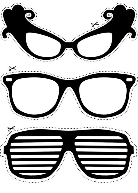 Sunglasses Glasses Clip Outline Coloring Clipart Printable Line