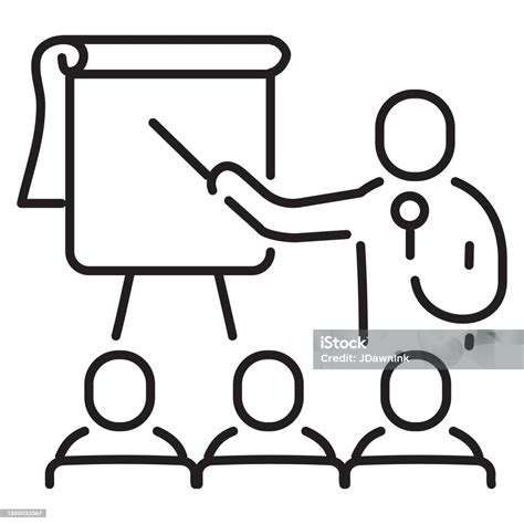 비즈니스 팀 회의 씬 라인 스타일 아이콘 편집 가능한 스트로크 0명에 대한 스톡 벡터 아트 및 기타 이미지 0명 개념
