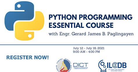 Day Free Webinar On Python Programming Essential Course From DICT July