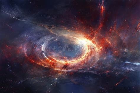 Light Bending Around A Massive Galaxy Stock Illustration Illustration