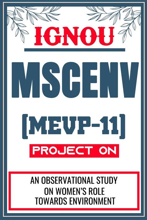 Download Ignou Mscenv Project Synopsis Mevp 11