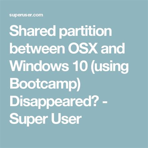 Shared Partition Between Osx And Windows 10 Using Bootcamp
