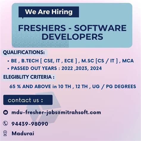 Jobalert Hiringalert Softwaredeveloperjobs Job Updates Fresher Hiring Vacancy Jones Sathya