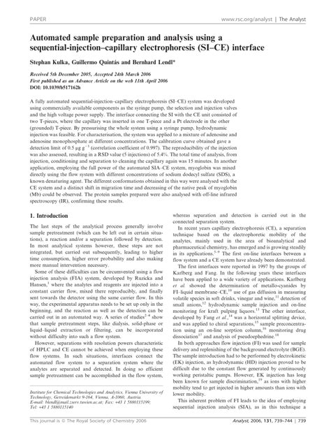 Pdf Automated Sample Preparation And Analysis Using A Sequential