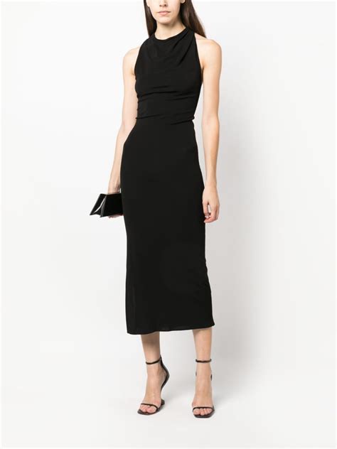 Helmut Lang Twisted Racerback Lightweight Midi Dress Black Farfetch