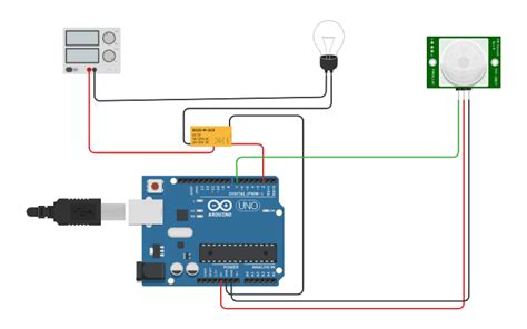 Circuit Design Modul Relay Tinkercad