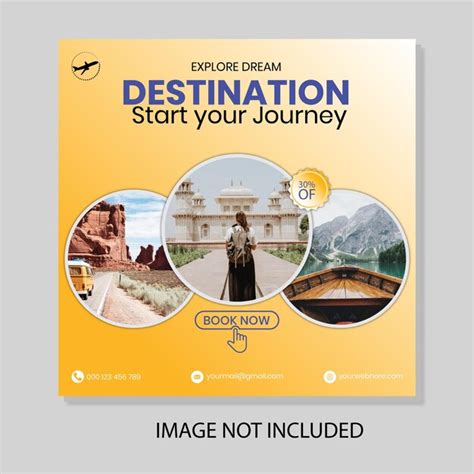 여행 소셜 미디어 게시물 벡터 템플릿 프리미엄 벡터