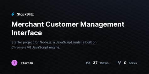 Merchant Customer Management Interface Stackblitz