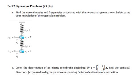 Solved Part 2 Eigenvalue Problems 25 Pts A Find The Chegg Com