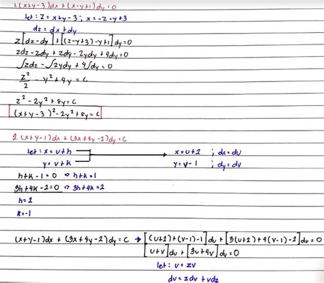 [solved] solve the following differential equations 1 x y 3 dx x