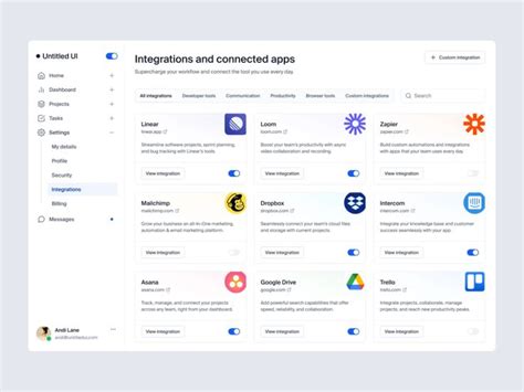 Integrations Settings — Untitled Ui By Jordan Hughes® On Dribbble App Design Layout Integrity