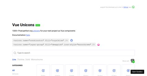 vue unicons codesandbox
