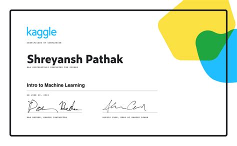 Shreyansh Pathak Completed The Intro To Machine Learning Course On Kaggle
