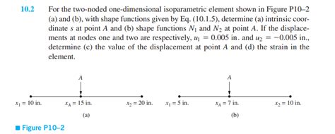 Solved For The Two Noded One Dimensional Isoparametric Chegg