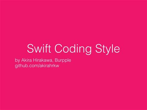 swift coding style pdf