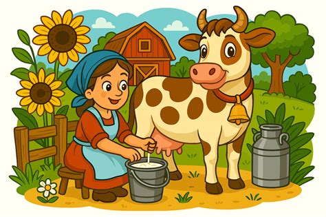 Download Cow Milking Cow Farm Girl Royalty Free Vector Graphic Pixabay