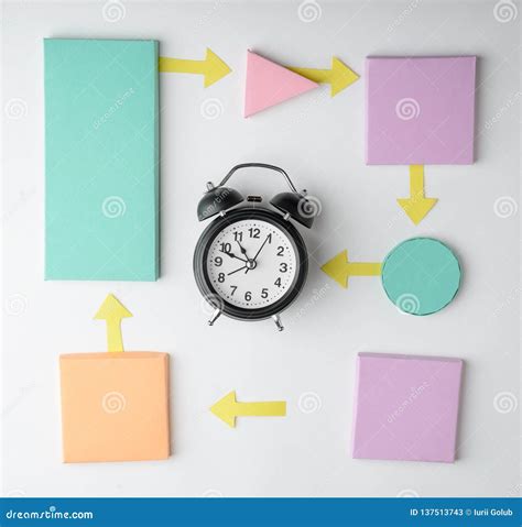 Alarm Clock In Flow Chart Stock Image Image Of Action 137513743