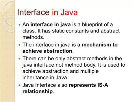 Interface In Java Pptx