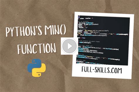 Understanding Pythons Min Function