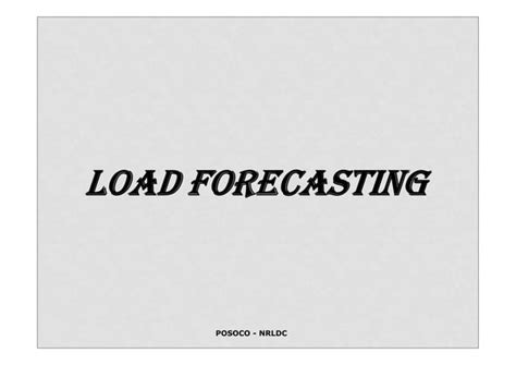 Load Forecasting Techniques Pdf