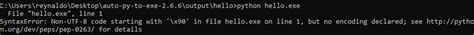 SyntaxError Non UTF Code Starting With X Issue Brentvollebregt Auto Py To Exe