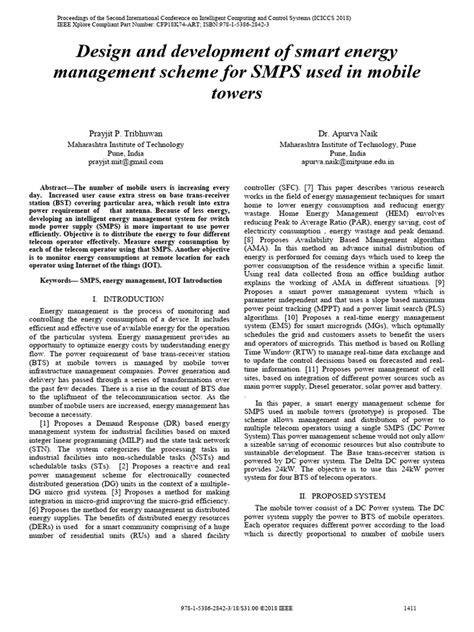 Design And Development Of Smart Energy Management Scheme For Smps Used