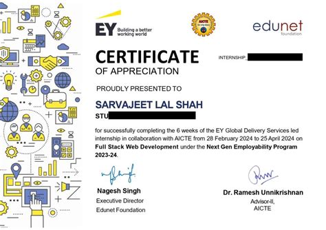 Sarvajeet Lal Shah On Linkedin Internship Webdev Aicte Edunet Coding Freelancing