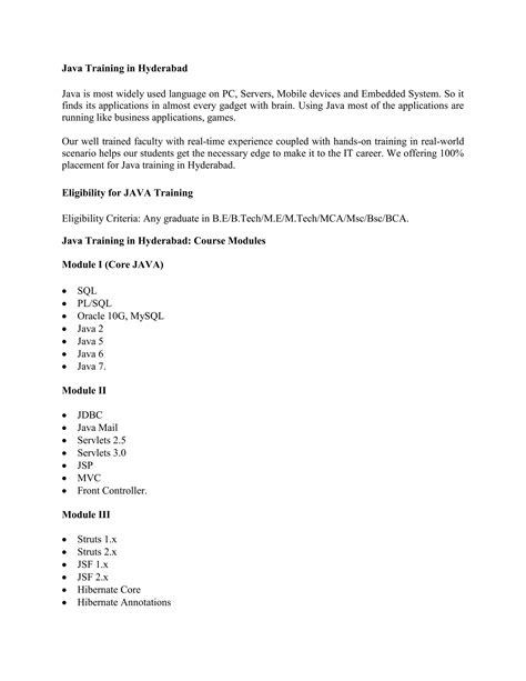 Java Training In Hyderabad Pdf