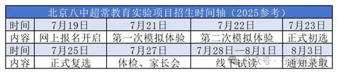 2025年八少八素报名时间 北京小升初信息网
