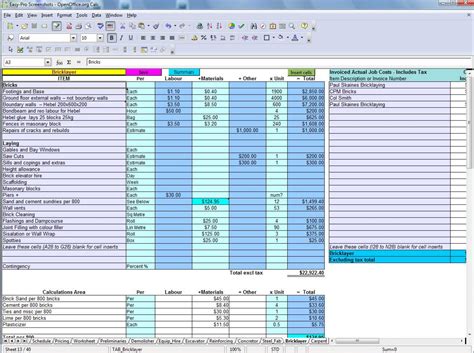 Construction Project Cost Tracking Spreadsheet Pertaining To 5 Free Construction Estimating