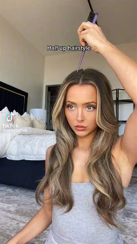 Easy Half Up Half Down Hairstyle Tutorial Thick Hair Styles Straight Hairstyles Long Hair Styles