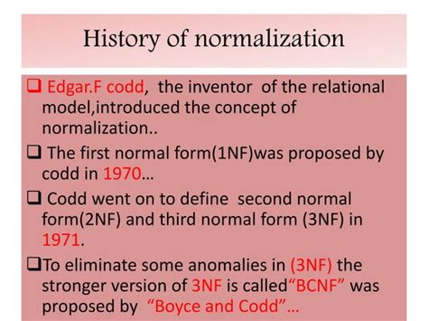 Normalization 1 Nf2nf3nfbcnf Pptx