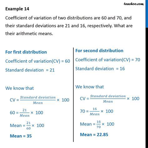 Coefficient Of Variation Calculation Guide With Examples Proceffa