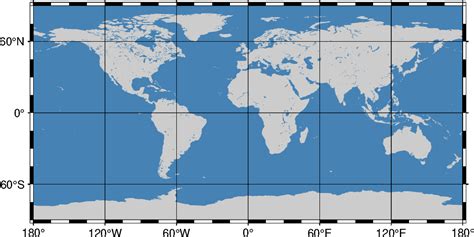 Cylindrical Equidistant Projection — Pygmt