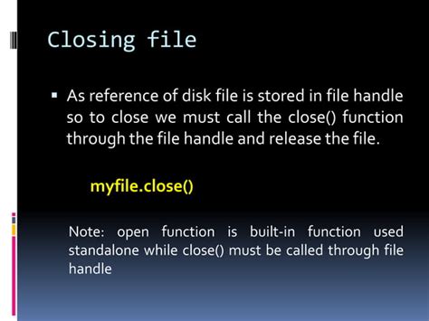 FILE HANDLING In Python To Understand Basic Operations PPTX Programming Languages Computing