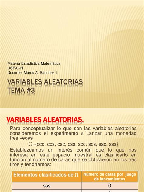 Tema 3 Variables Aleatorias Pdf Variable Aleatoria Diferencia