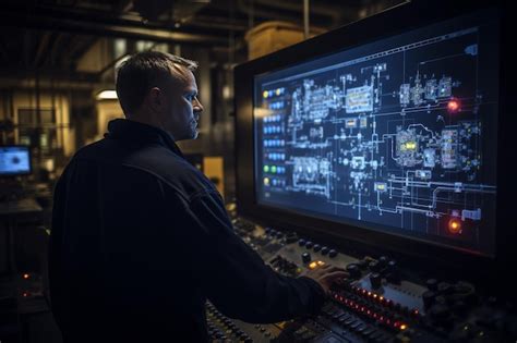 Premium Photo Man Standing In Front Of Computer Screen
