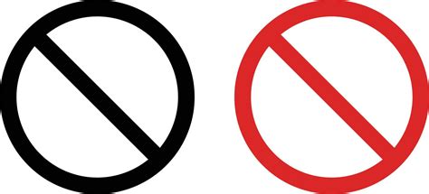 Forbidden Sign Not Allowed In Red And Black Ban Icon Symbol Stop