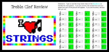 I Heart Strings Pixel Art Review BUNDLE For Google Sheets TPT