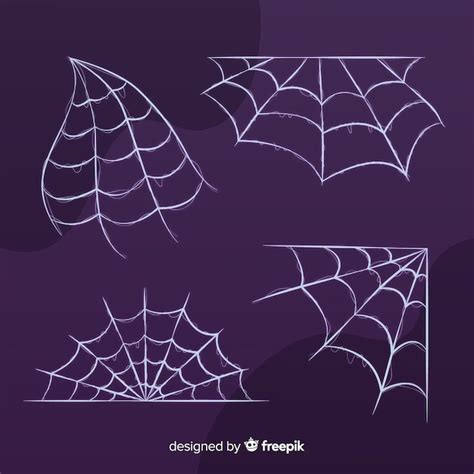 Free Vector Hand Drawn Cobweb Collection