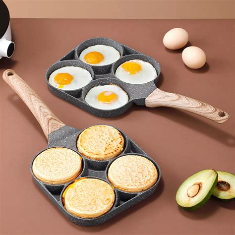 4 Hole Fried Egg Pan Non Stick Egg Burger Pan Breakfast Pancake Make