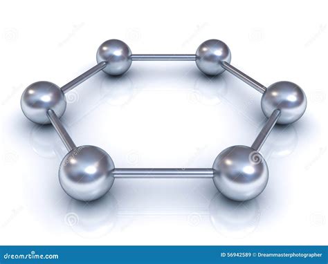 3d Hexagonal Molecular Structure Model Stock Illustration Illustration Of Ball Nanoparticles