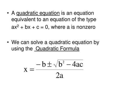 PPT QUADRATIC EQUATIONS PowerPoint Presentation Free Download ID