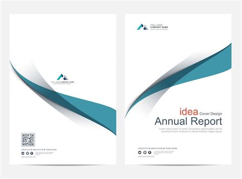 커버 연례 보고서 레이아웃 디자인 템플릿 프리미엄 벡터