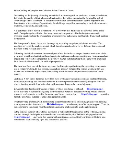 3 Part Thesis Example Download Free Pdf Essays Thesis