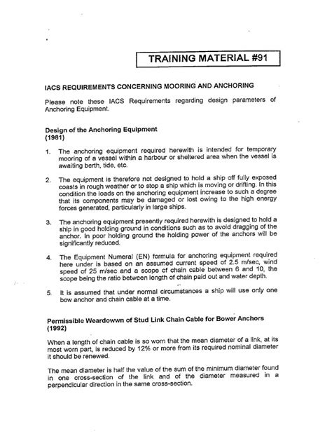 Training Material 091 Iacs Requirements Concerning Mooring And