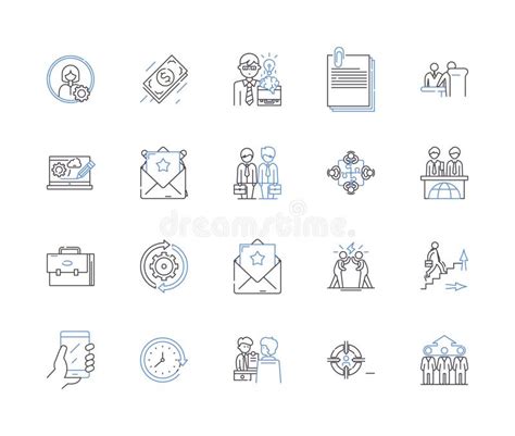 Sales Management Outline Icons Collection Sales Management Planning